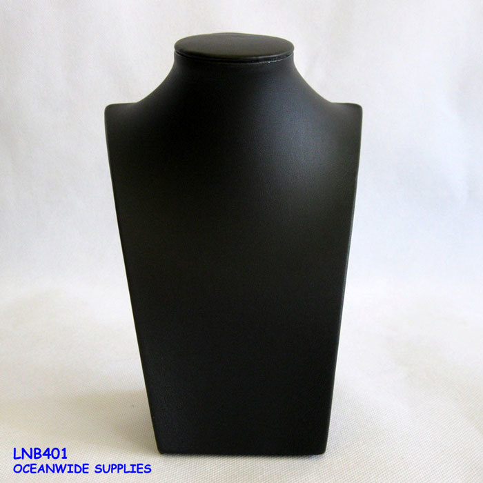 Necklace Bust Display Stand | 2pcs | FULL Black Leatherette