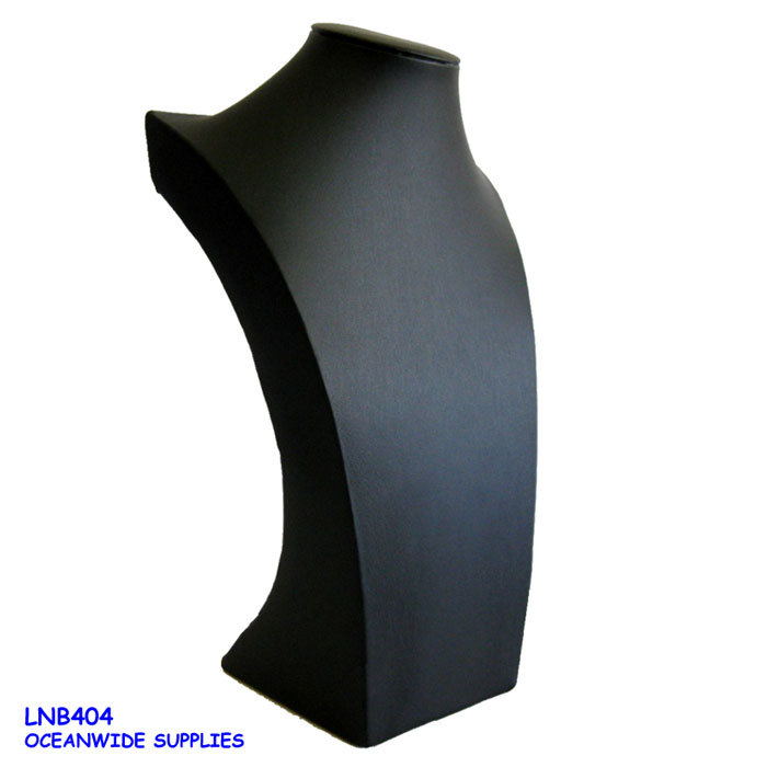 Necklace Bust Display Stand | 2pcs | FULL Black Leatherette