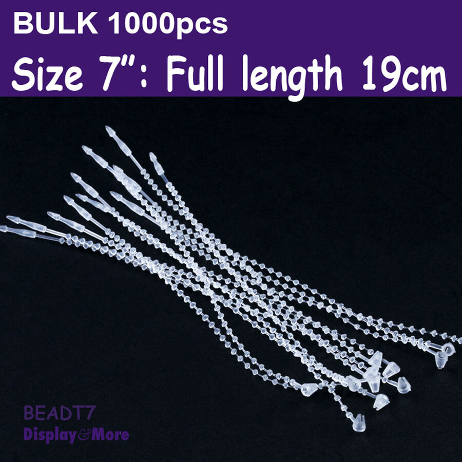 LOOP Pin Ties Fastener BARB Beaded | 1000pcs | CLEAR Adjustable | AUSSIE Seller | eBay